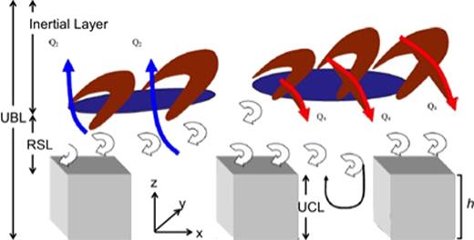 Non-linear interactions in a boundary layer developing over an array of ...