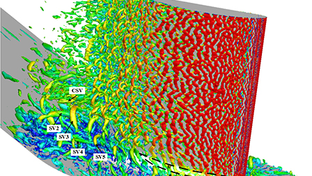 Corner stall control in linear compressor cascade by blended blade and ...