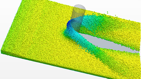 Granular flow around a cylindrical obstacle in an inclined chute ...