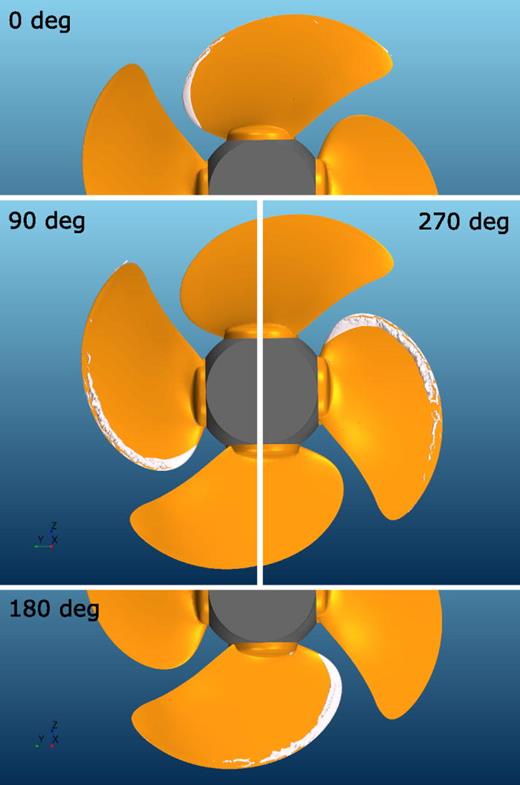 Cavitation erosion risk assessment for a marine propeller behind a Ro ...