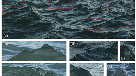 Air/water interfacial waves with a droplet at the tip of their crest ...