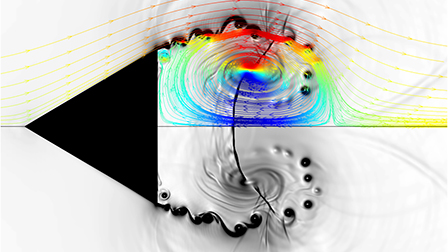 Numerical studies of shock–vortex interaction over a wedge during shock ...
