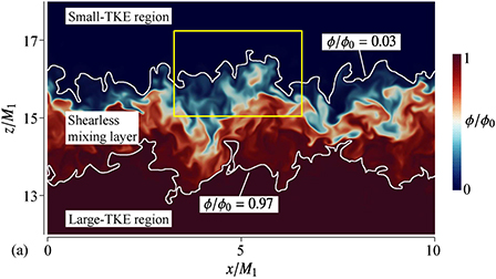 Turbulent/turbulent interfacial layers of a shearless turbulence mixing ...