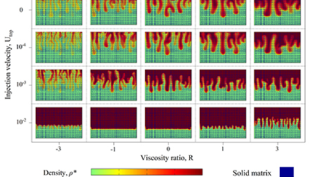 Pore-scale study of miscible density instability with viscosity ...
