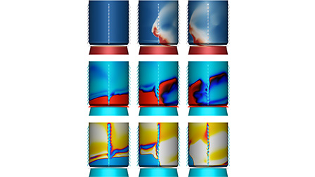 Numerical study on the transient dynamics and film cooling effect in a ...