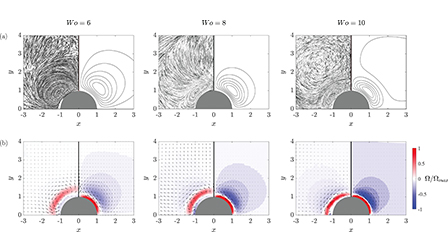 Oscillating flow around a circular cylindrical post confined between ...