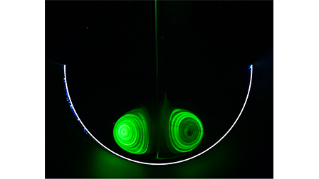 Reynolds number effect of a vortex ring impinging on a concave hemi ...