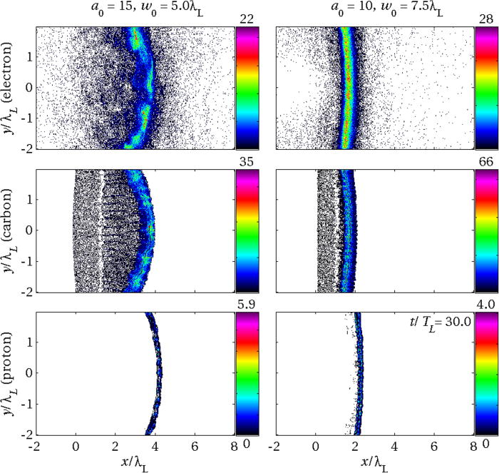 Spot size dependence of laser accelerated protons in thin multi-ion ...