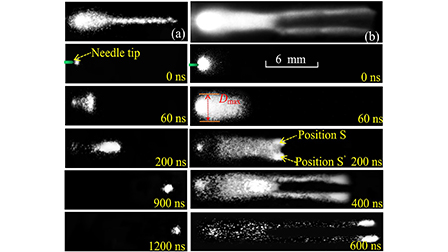 Plasma bullet splitting behavior of a positive streamer initiated in an ...