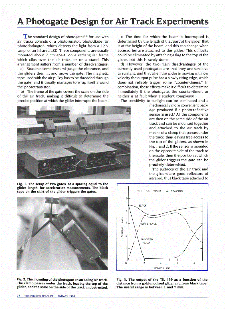 A photogate design for air track experiments | The Physics Teacher | AIP Publishing