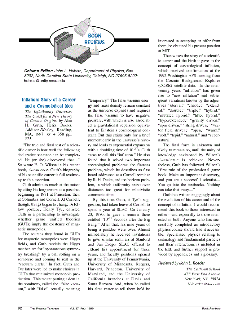 The Inflationary Universe: The Quest for a New Theory of Cosmic Origins ...