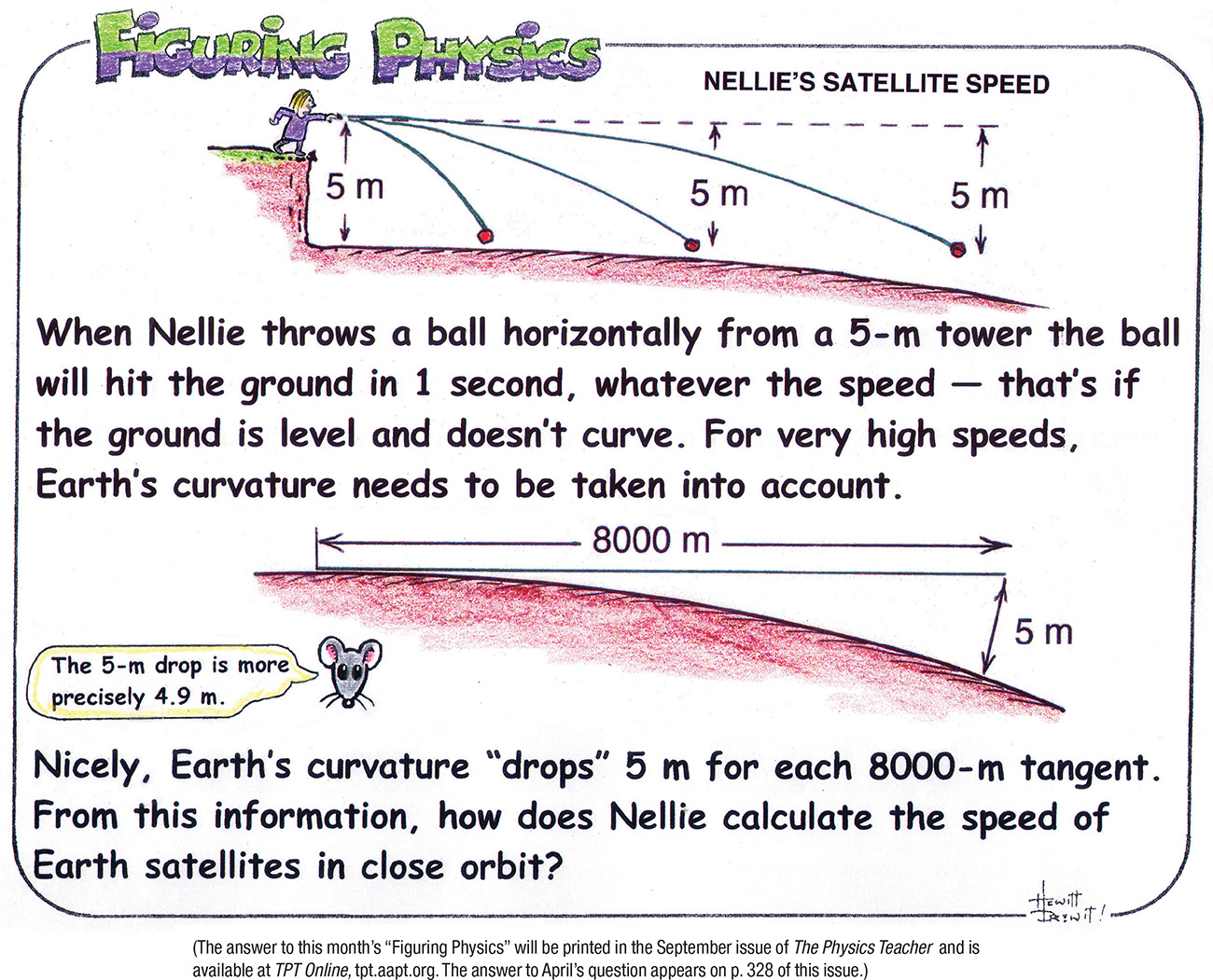 NELLIE’S SATELLITE SPEED | The Physics Teacher | AIP Publishing