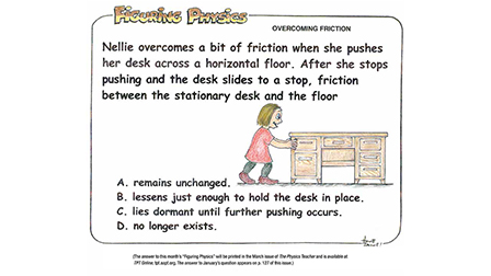 OVERCOMING FRICTION | The Physics Teacher | AIP Publishing