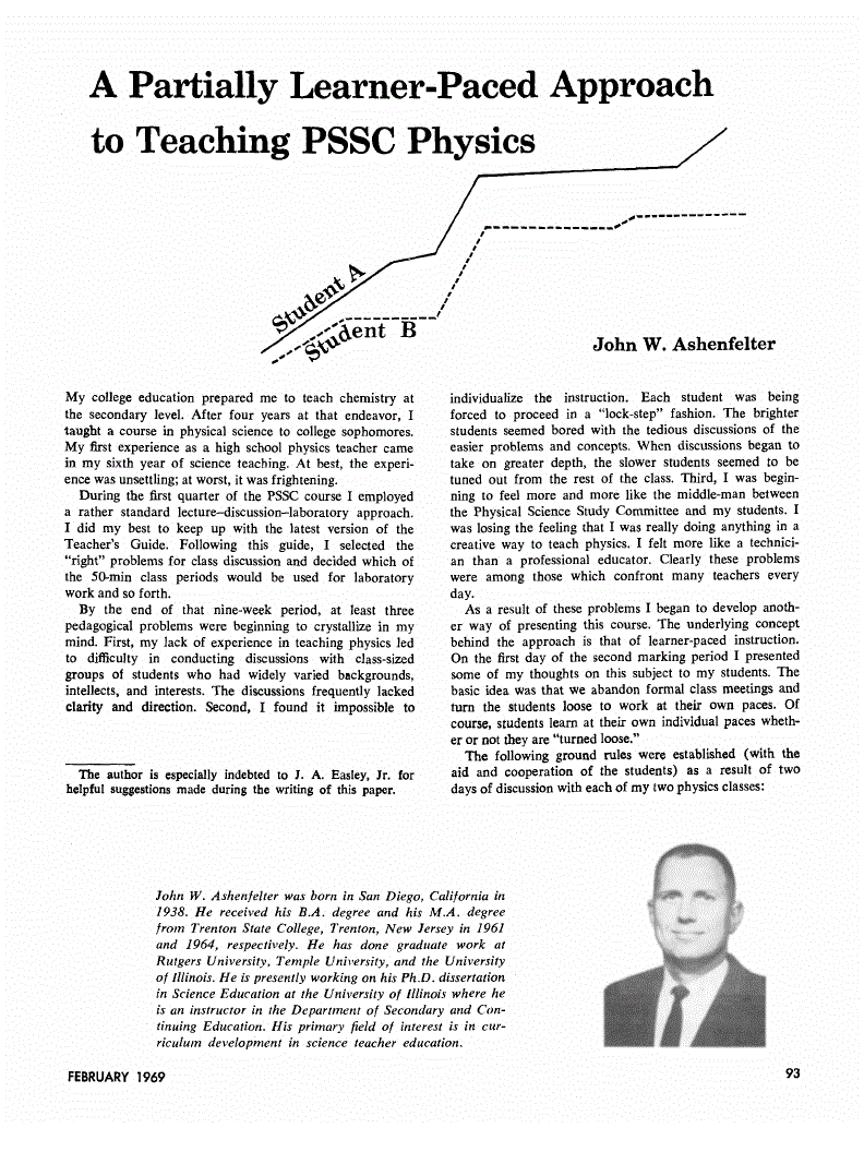 A Partially Learner-Paced Approach to Teaching PSSC Physics | The ...