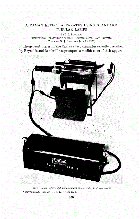 A RAMAN EFFECT APPARATUS USING STANDARD TUBULAR LAMPS | Review of Scientific Instruments | AIP ...