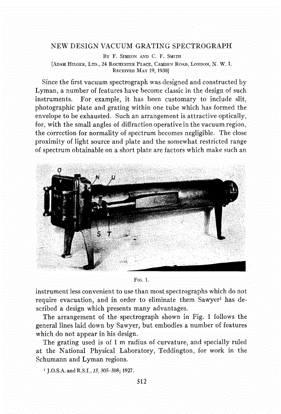 NEW DESIGN VACUUM GRATING SPECTROGRAPH | Review of Scientific ...