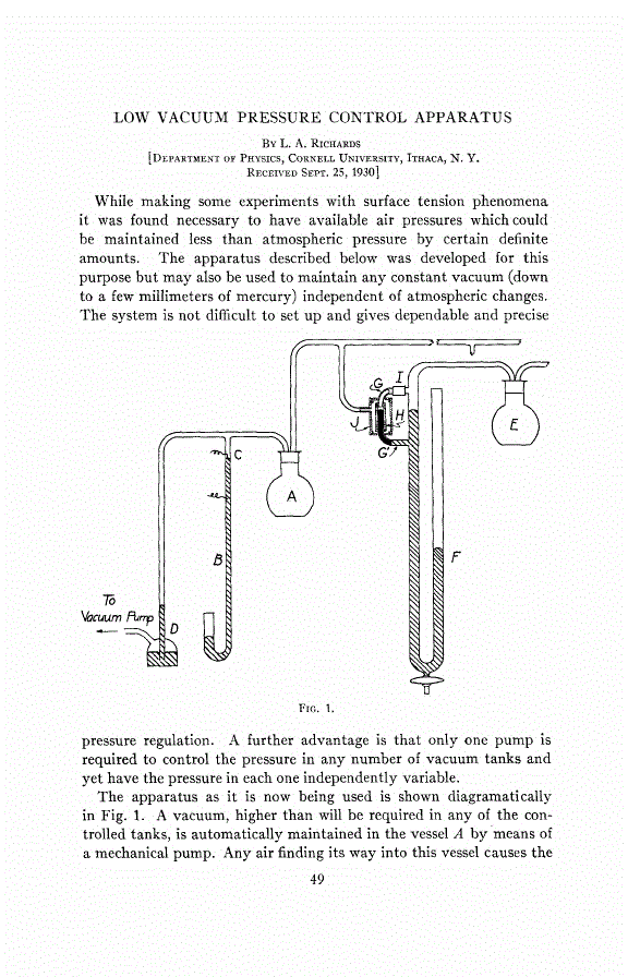 LOW VACUUM PRESSURE CONTROL APPARATUS | Review of Scientific ...