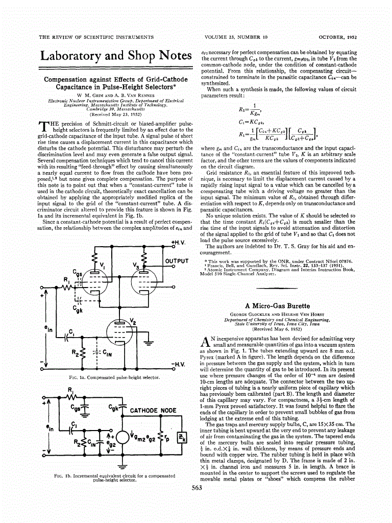 A Micro‐Gas Burette | Review of Scientific Instruments | AIP Publishing