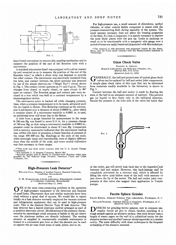 High‐Pressure Leak Detector | Review of Scientific Instruments | AIP ...