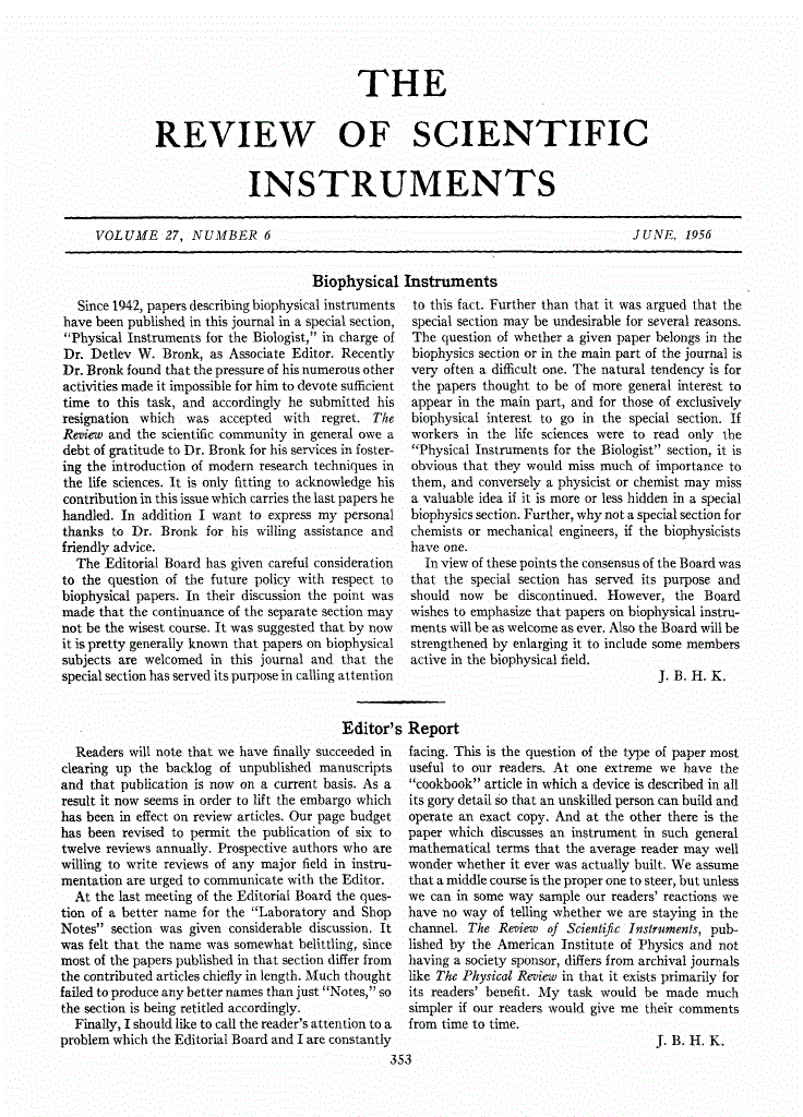 Biophysical Instruments | Review of Scientific Instruments | AIP Publishing