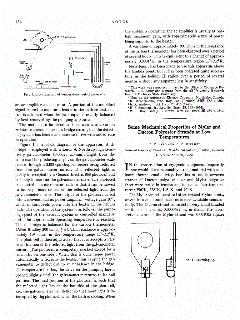 Some Mechanical Properties of Mylar and Dacron Polyester Strands at Low ...