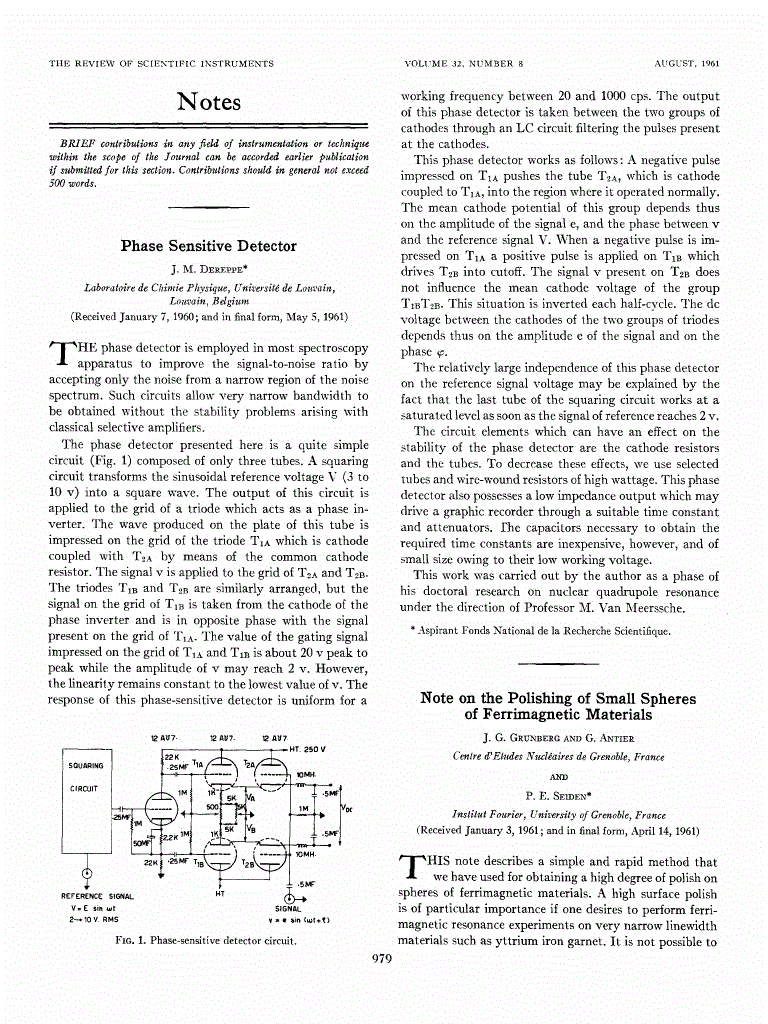 Phase Sensitive Detector | Review of Scientific Instruments | AIP ...