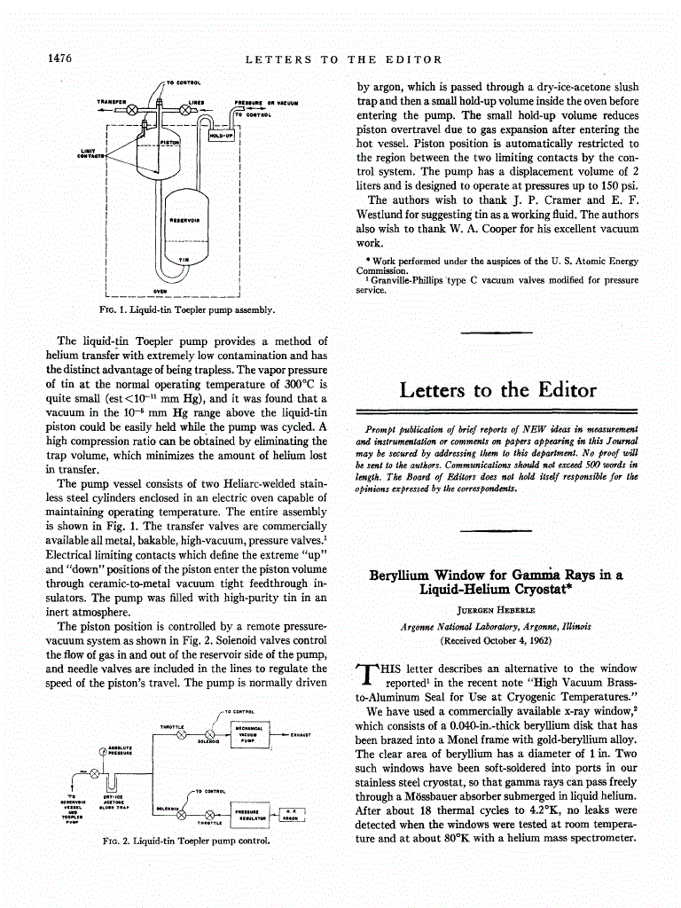 Beryllium Window for Gamma Rays in a Liquid‐Helium Cryostat | Review of ...