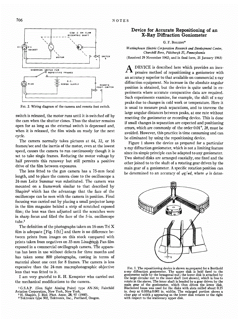 Device for Accurate Repositioning of an X‐Ray Diffraction Goniometer ...