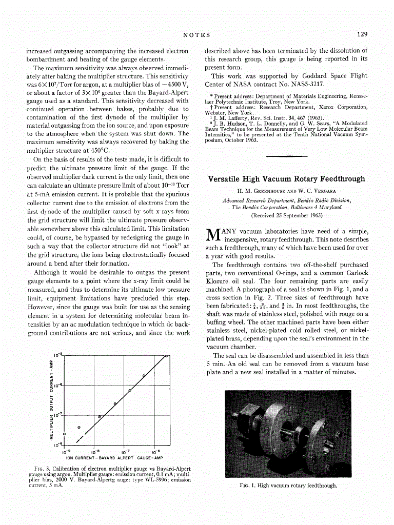 Versatile High Vacuum Rotary Feedthrough | Review of Scientific ...
