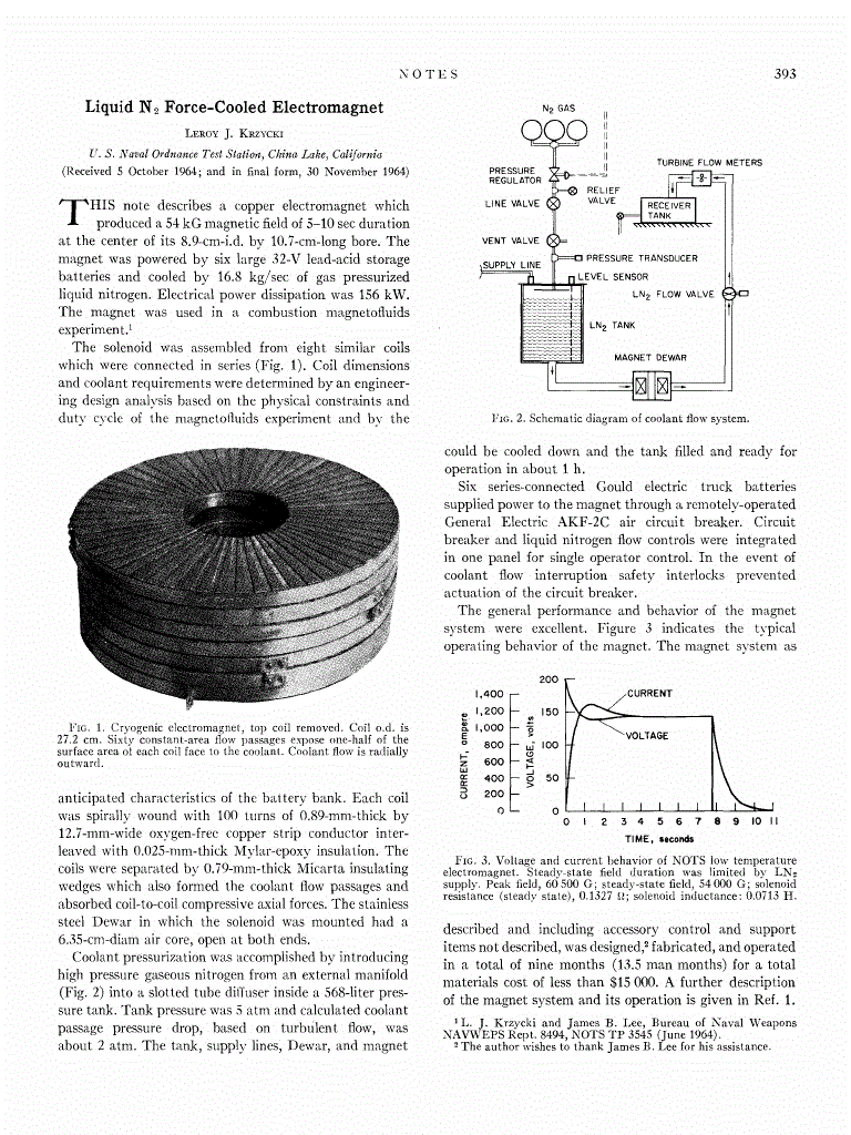 Liquid N2 Force‐Cooled Electromagnet | Review of Scientific Instruments ...