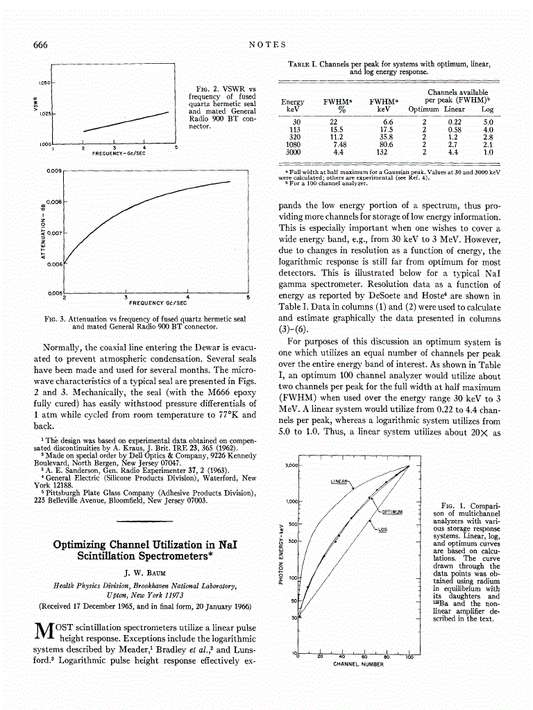 Optimizing Channel Utilization in NaI Scintillation Spectrometers ... Optimizing Channel Utilization in NaI Scintillation Spectrometers ...