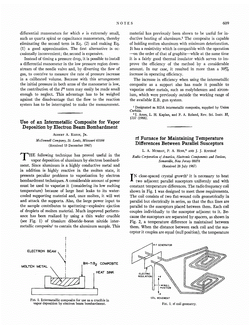 rf Furnace for Maintaining Temperature Differences Between Parallel ...