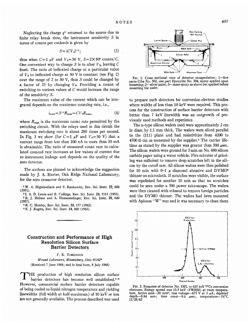 Construction and Performance of High Resolution Silicon Surface Barrier ...