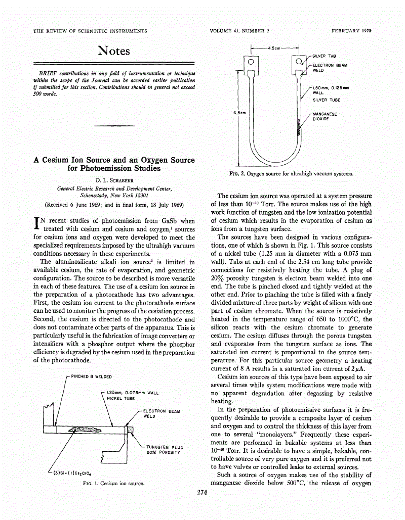 A Cesium Ion Source and an Oxygen Source for Photoemission Studies ...