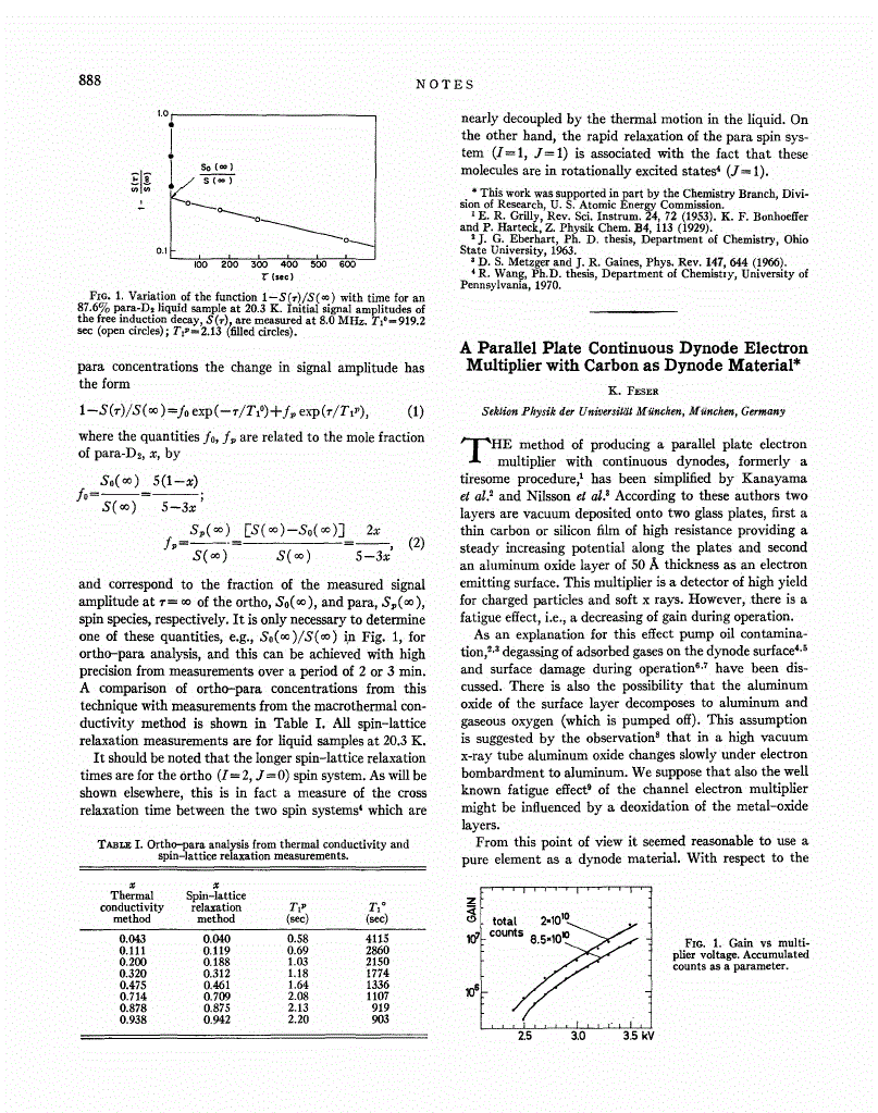 A Parallel Plate Continuous Dynode Electron Multiplier with Carbon as ...