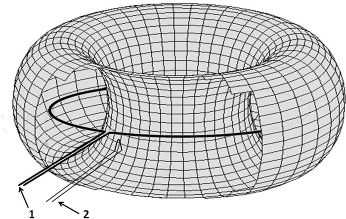 Toroidal magnetized plasma device with sheared magnetic field lines ...