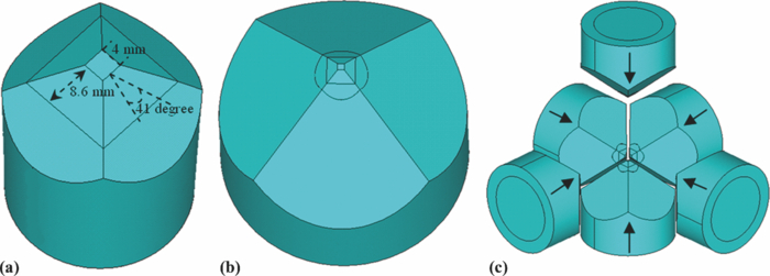 Design and performance of tapered cubic anvil used for achieving higher ...