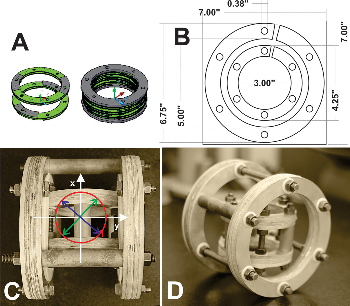 Nested Helmholtz coil design for producing homogeneous transient rotating magnetic fields ...