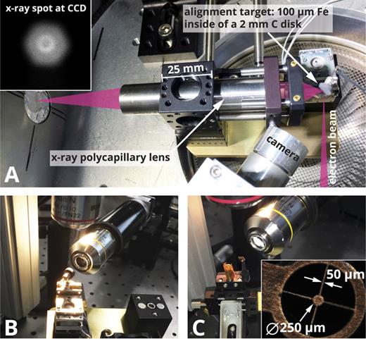 Polycapillary x-ray lenses for single-shot, laser-driven powder ...
