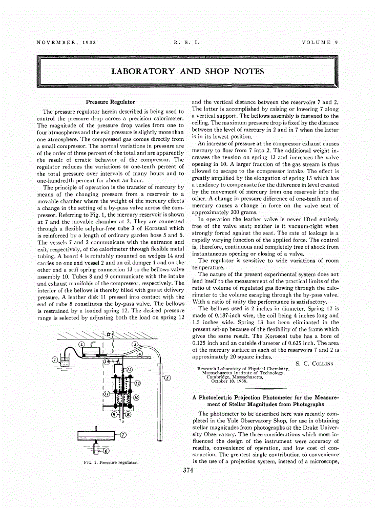 A Photoelectric Projection Photometer for the Measurement of Stellar ...