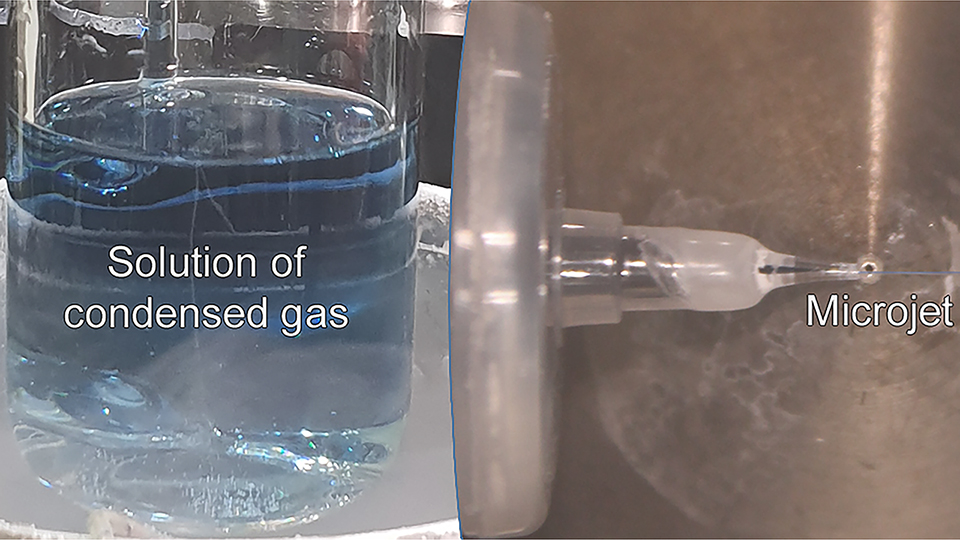 Temperature controlled microjets for liquid ammonia solutions ...