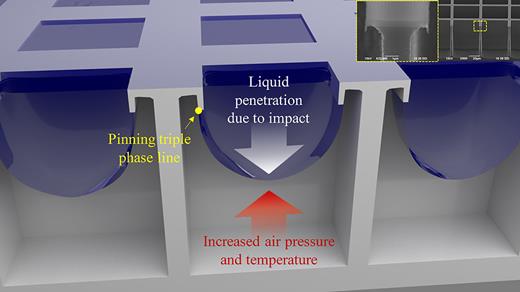 Surface structure repels water droplets at room temperature, ice at ...